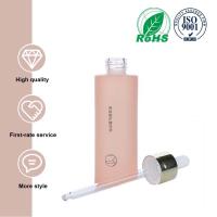 China 50ml White/Pink Cylindrical Frosted Glass Bottle With Silver/Red Dropper For Empty Dropper Bottle for sale