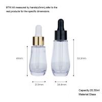 China 20/30ml Transparent Glass Clear Cylindrical Bottle With Golden/Black Drop For Cosmetic Glass Bottles for sale