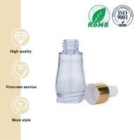 China 20/30ml Transparent Glass Clear Cylindrical Bottle With Golden/Black Drop For Cosmetic Glass Bottles for sale