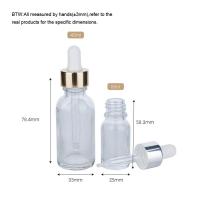 China 33MM 25MM Essential Oil Glass Cosmetic Dropper Bottles for sale