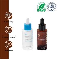 China Complementing Blue Cosmetic Dropper Bottles Matte Black Glass Dropper Bottles Set for sale