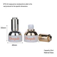 China 20ml White Cylindrical Smooth Glass Bottle With Golden/Silver Drop For Empty Dropper Bottle for sale