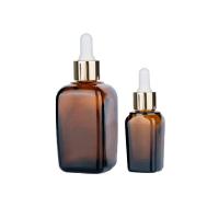 China 40ml Transparent Cosmetic Dropper Bottles Brown Glass Dropper Bottles  Customized Logo for sale