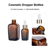China 40ml Transparent Cosmetic Dropper Bottles Brown Glass Dropper Bottles  Customized Logo for sale