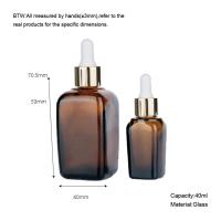 China 40ml Transparent Cosmetic Dropper Bottles Brown Glass Dropper Bottles  Customized Logo for sale