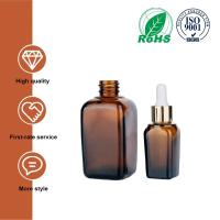 China 40ml Transparent Cosmetic Dropper Bottles Brown Glass Dropper Bottles  Customized Logo for sale