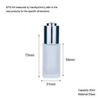 China 30ml White Cylindrical Frosted Glass Bottle With Silver Dropper For Empty Dropper Bottle for sale