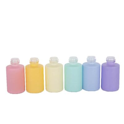 China 30ml Macaron Frosted Glass Cosmetic Dropper Bottles For Essential Oils for sale