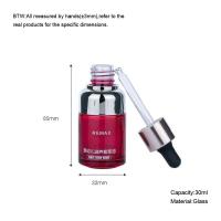 China 30ml Red cylindrical Smooth Glass Bottle with Silver Drop For Empty Dropper Bottle for sale