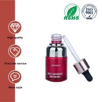 China 30ml Red cylindrical Smooth Glass Bottle with Silver Drop For Empty Dropper Bottle for sale