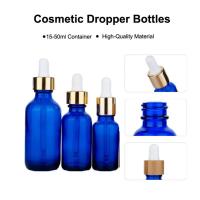 China 25ml 60ml Blue Glass Dropper Bottles 30ml Dropper Bottles With Pipette for sale