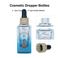 China 30ml Cosmetic Dropper Bottles Essential Oil Dropper Bottles With Gold Collar for sale