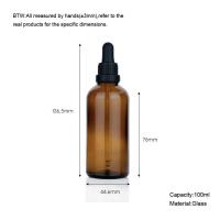China 100ml Glass Cosmetic Dropper Bottles Essential Oil Clear Brown Glass Bottles for sale