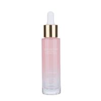 China 30ml Clear Glass Empty Dropper Bottles Gradient Pink With Platinum Dropper Head for sale
