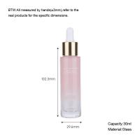 China 30ml Clear Glass Empty Dropper Bottles Gradient Pink With Platinum Dropper Head for sale