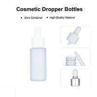 China 30ml Frosted Cosmetic Dropper Bottles White Glass Bottle Packaging For Hair Oil for sale