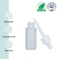 China 30ml Frosted Cosmetic Dropper Bottles White Glass Bottle Packaging For Hair Oil for sale