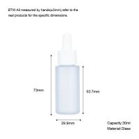 China 30ml Frosted Cosmetic Dropper Bottles White Glass Bottle Packaging For Hair Oil for sale