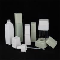 China Luxury Glass Cosmetic Packaging Bottle Skincare Set Matt Green 30ml 100ml 125ml 50g for sale