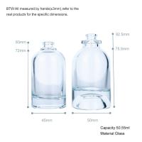 China Transparent Crystal Glass Perfume Bottle Elegant 50ml 55ml With Secure Cap for sale