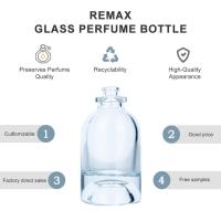 China Transparent Crystal Glass Perfume Bottle Elegant 50ml 55ml With Secure Cap for sale