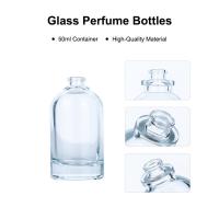 China Transparent Crystal Glass Perfume Bottle Elegant 50ml 55ml With Secure Cap for sale