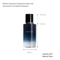 China UV Coating Glass Perfume Bottle 50ml Frosted With Black Threaded Cap for sale