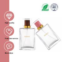 China 50ml Transparent Glass Clear Rectangle Bottle With Transparent Lid For Cosmetic Glass Bottles for sale