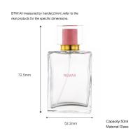 China 50ml Transparent Glass Clear Rectangle Bottle With Transparent Lid For Cosmetic Glass Bottles for sale