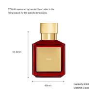 China Ruby Glass Perfume Bottle Cosmetic Packaging 50ml With Gold Cap For Luxury Fragrance for sale