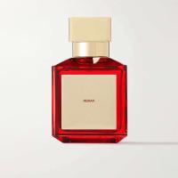 China Ruby Glass Perfume Bottle Cosmetic Packaging 50ml With Gold Cap For Luxury Fragrance for sale
