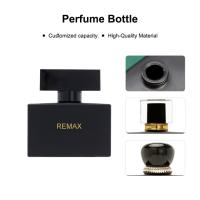China 50ml Black Glass Smooth rectangle bottle with black Lid for Cosmetic Glass Bottles for sale