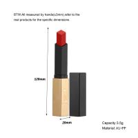China Slender Lip Balm Tubes 3.5g Red Square Lipstick Metal Like Exterior for sale