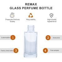 China Unique 50ml Glass Cosmetic Packaging Cylinder Perfume Bottle With Gold Spray Head for sale