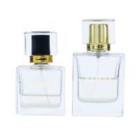 China 50ml Glass Perfume Bottle Cosmetic Packaging With Gold/Black Threaded Cap for sale