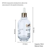 China 160ml Clear Glass Essential Oil Dropper Bottle Glass Cosmetic Packaging With Gold Dropper for sale