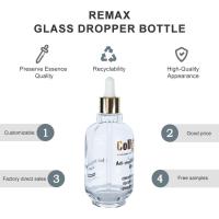 China 160ml Clear Glass Essential Oil Dropper Bottle Glass Cosmetic Packaging With Gold Dropper for sale