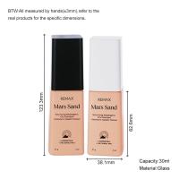China 45ml Pink Glass Smooth rectangle bottle with white/black Lid for Cosmetic Glass Bottles for sale