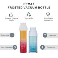 China 30/50ml Plastic Blue/Orange Frosted Cylindrical Bottle With White Lid For Empty Airless Pump Bottles for sale