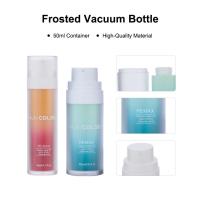 China 30/50ml Plastic Blue/Orange Frosted Cylindrical Bottle With White Lid For Empty Airless Pump Bottles for sale