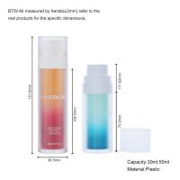 China 30/50ml Plastic Blue/Orange Frosted Cylindrical Bottle With White Lid For Empty Airless Pump Bottles for sale