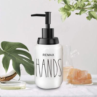 China 500ml White Cylindrical smooth with black pump for shampoo lotion bottle for sale