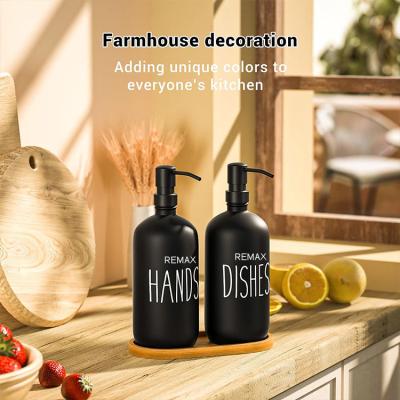 China 500ml Black cylindrical Frosted with black pump for shampoo lotion bottle for sale