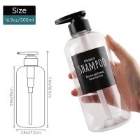 China 500ml Transparent cylindrical smooth with black pump for shampoo lotion bottle for sale