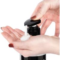 China 500ml Transparent cylindrical smooth with black pump for shampoo lotion bottle for sale