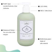 China 500ml Green cylindrical smooth with white pump for shampoo lotion bottle for sale
