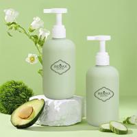China 500ml Green cylindrical smooth with white pump for shampoo lotion bottle for sale