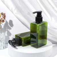 China 125ml Green rectangle smooth with black pump for shampoo lotion bottle for sale