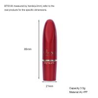 China 3.5g Aluminum Lipstick Tube Unique Frost Red Push Up Empty Round for sale