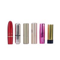 China 3.5g Aluminum Lipstick Tube Unique Frost Red Push Up Empty Round for sale